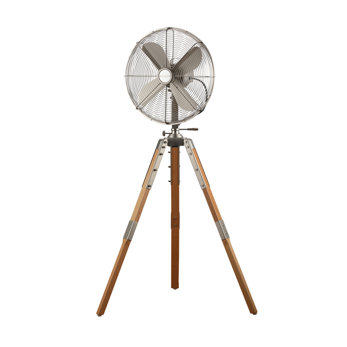 Star Tripod stand fan- beautiful design, 16" three wooden legs pedestal ...